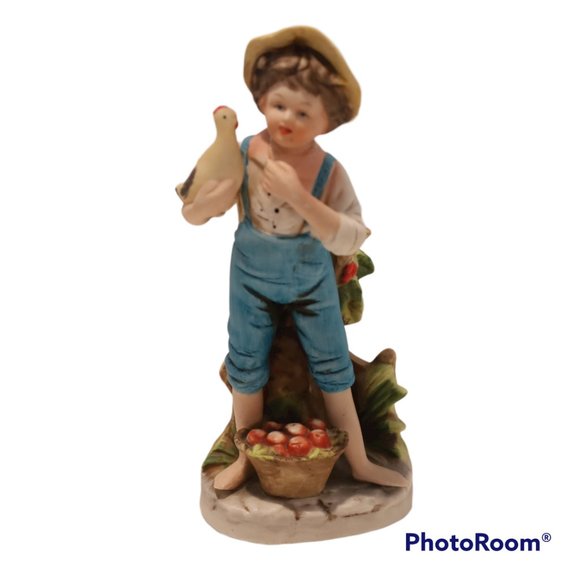 Homco | Accents | Vintage Homco Bisque Ceramic Figurine 888 Boy With ...